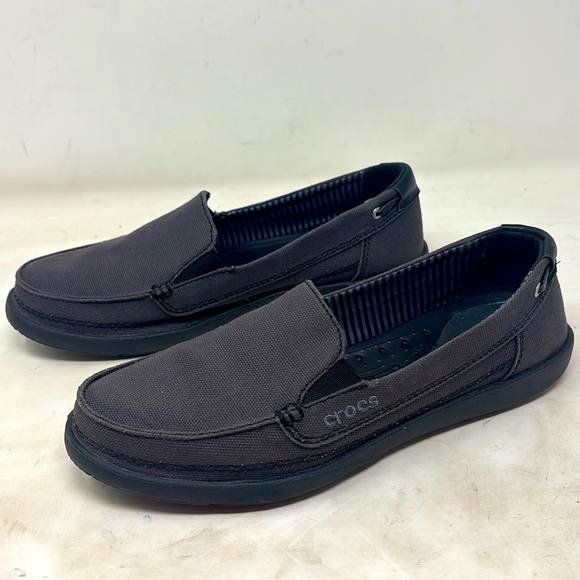 CROCS | Shoes | Crocs Womens Walu Canvas Loafers Boat Shoes Slip On ...